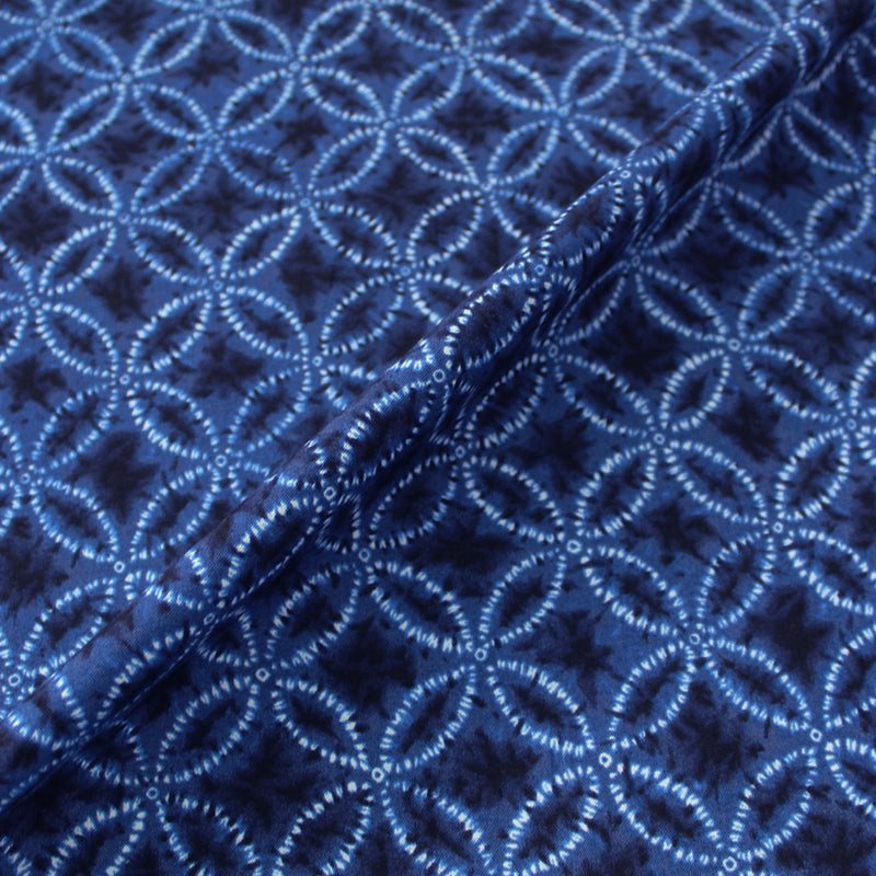 Patchwork Cotton Fabric | Indigo Blue Geometric Petals – Fabrics Galore