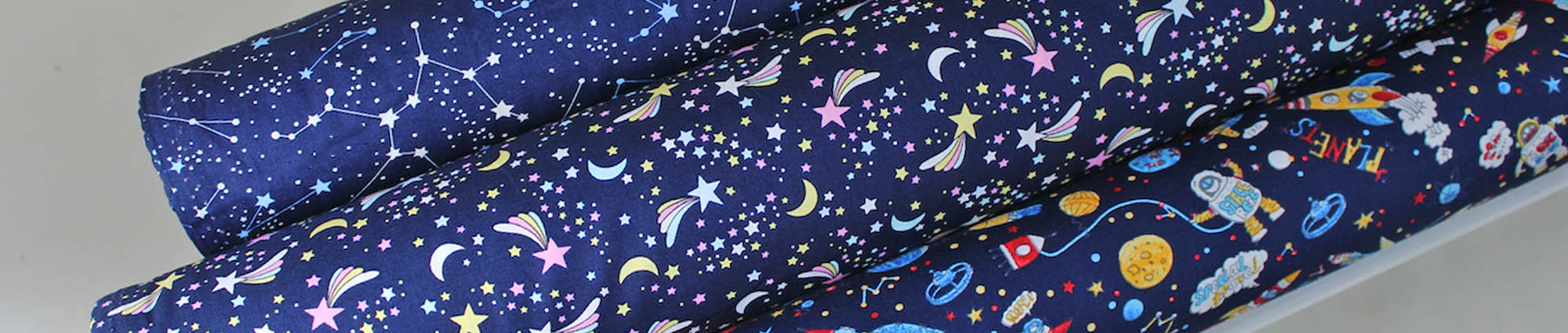 Space fabric | moon and stars fabric | Space Prints| Fabrics Galore