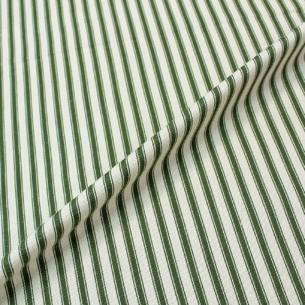 Indian Cotton Ticking Stripe Fabric | Green | Fabrics Galore