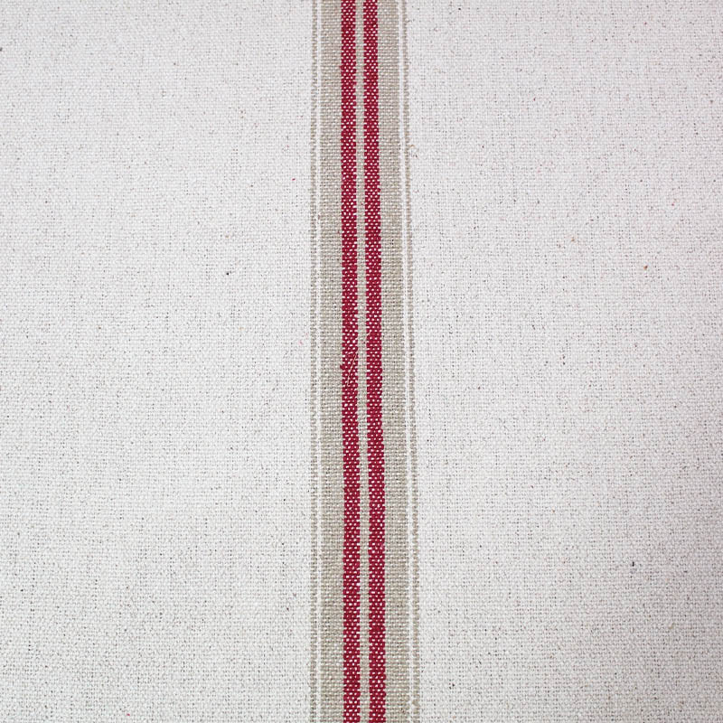 Red Ticking Stripe Furnishing Cotton Fabric | Fabrics Galore